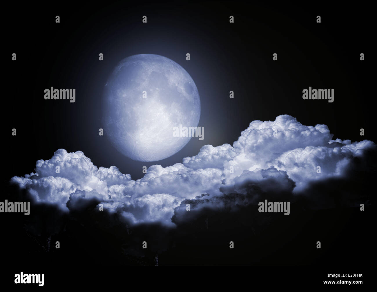 full moon in clouds Stock Photo - Alamy