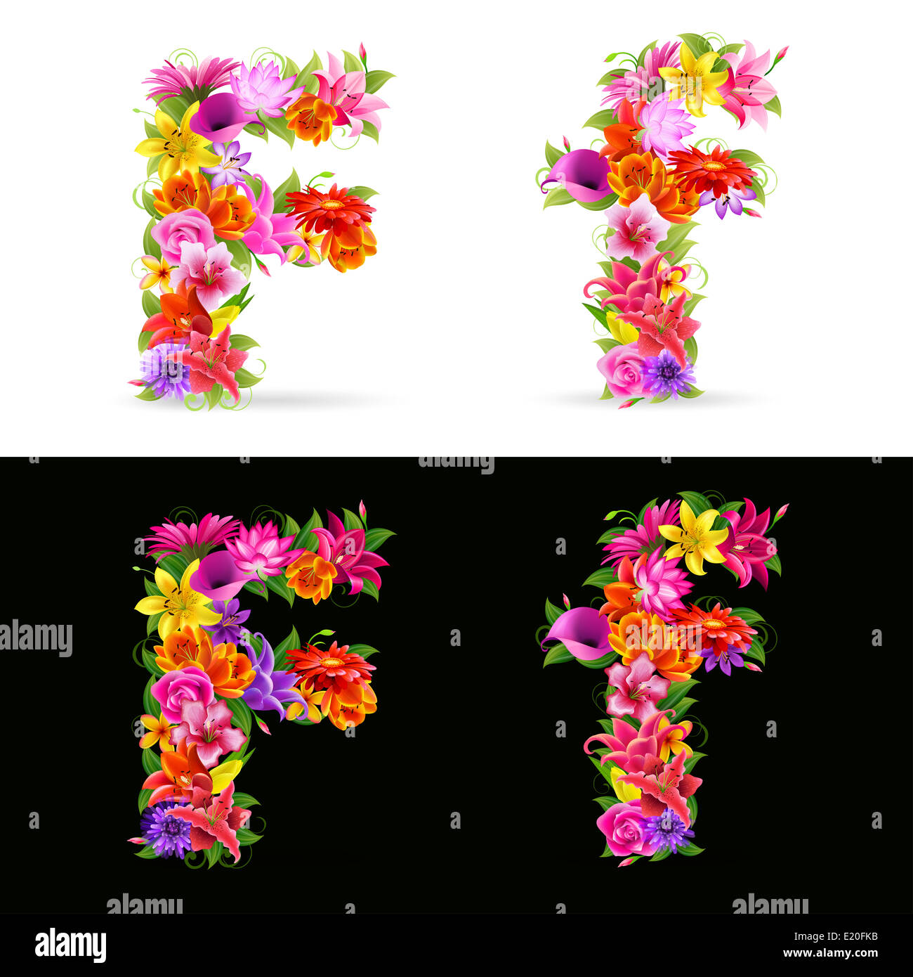 Leaves font letter lowercase hi-res stock photography and images - Alamy