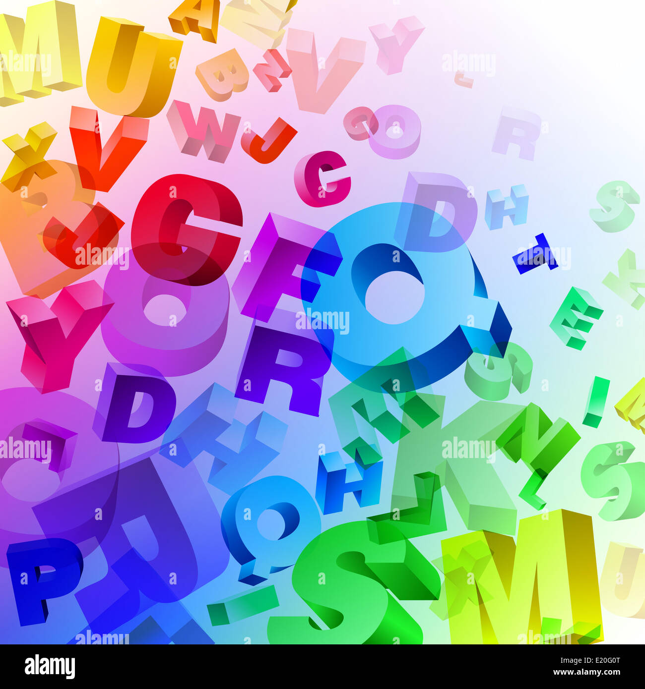 Abstract rainbow letters Stock Photo - Alamy