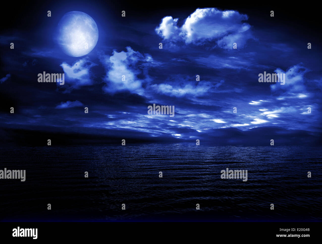 Full moon image with water Stock Photo - Alamy