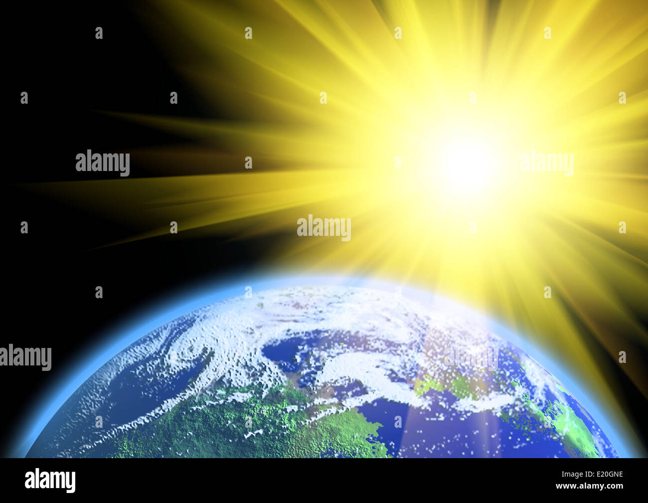 Earth and sun Stock Photo - Alamy