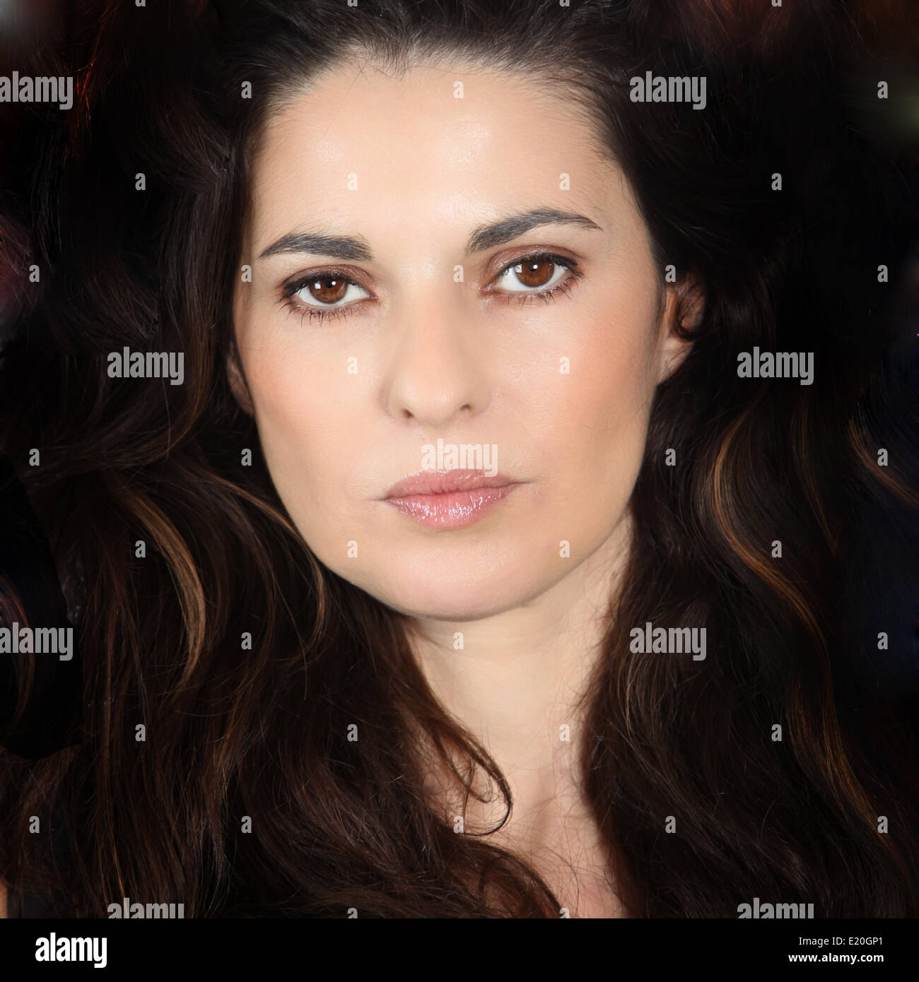 beautiful woman with a sad look Stock Photo - Alamy