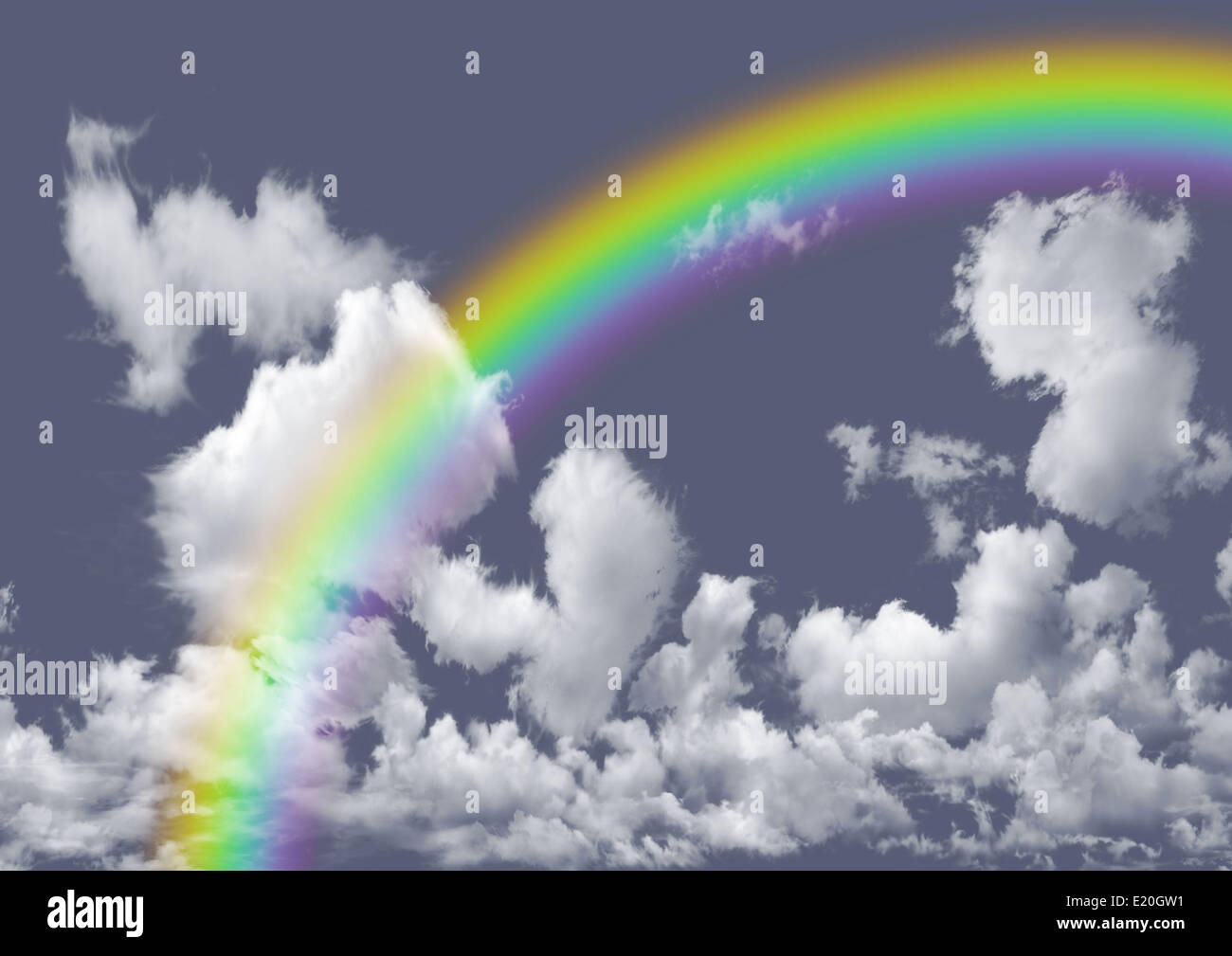 rainbow in the gray sky Stock Photo - Alamy