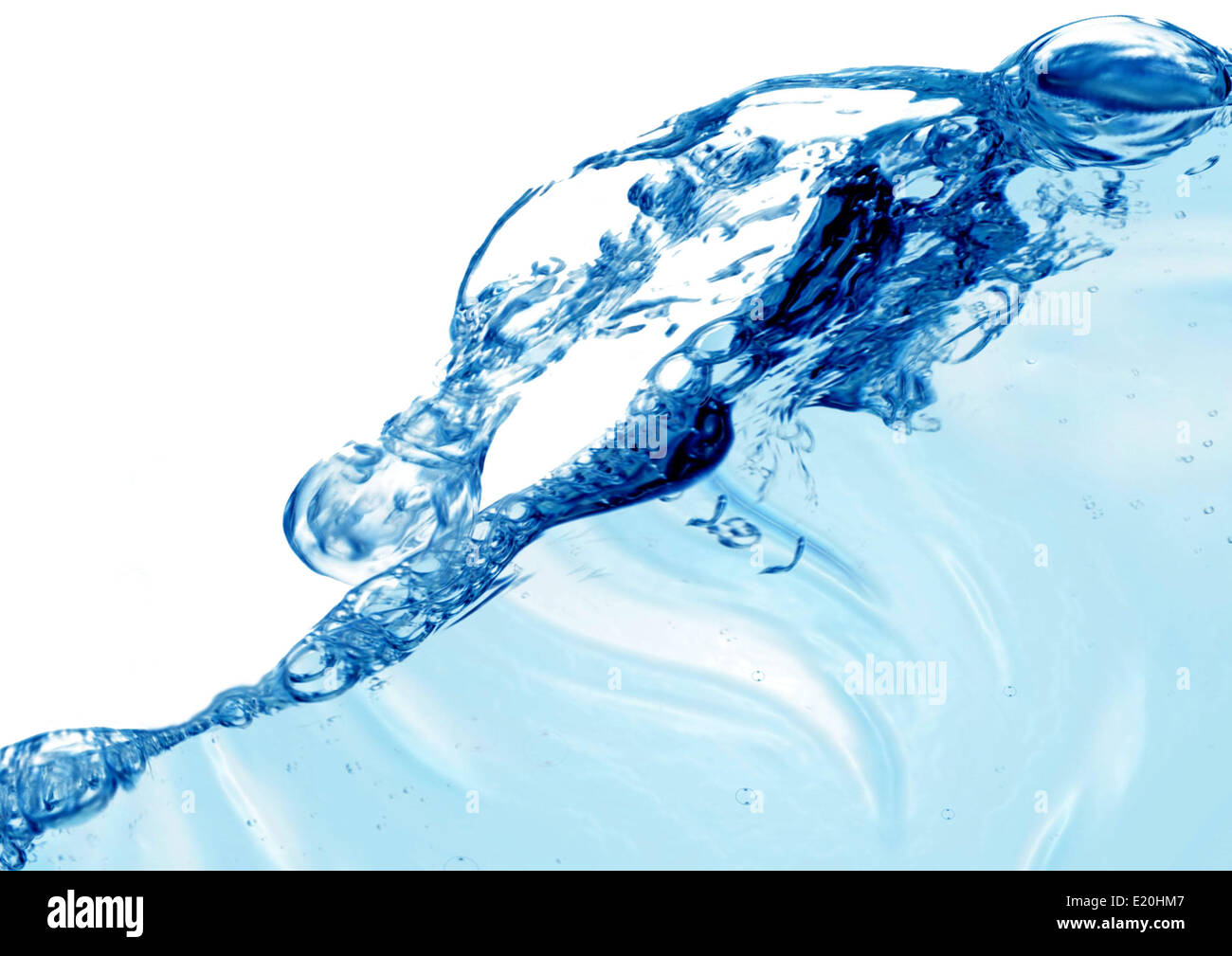 Blue water and water splash Stock Photo - Alamy