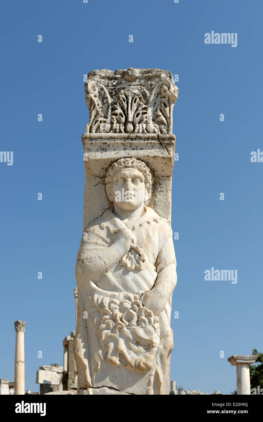 Relief of Heracles on a marble pillar at The Heracles Gate which ...