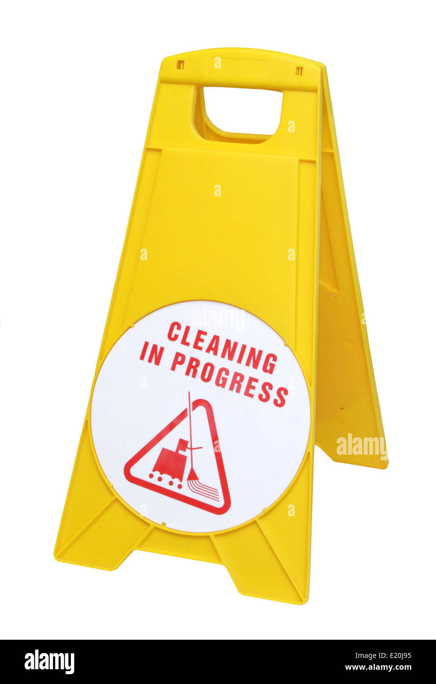 Cleaning in Progress sign Stock Photo - Alamy