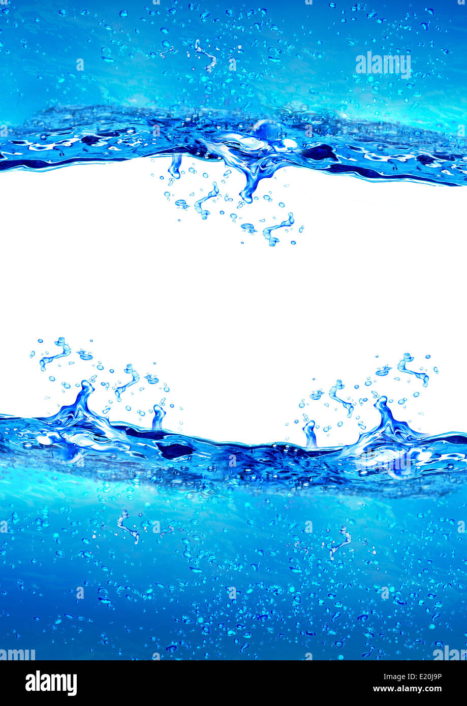 Blue water and water splash Stock Photo - Alamy