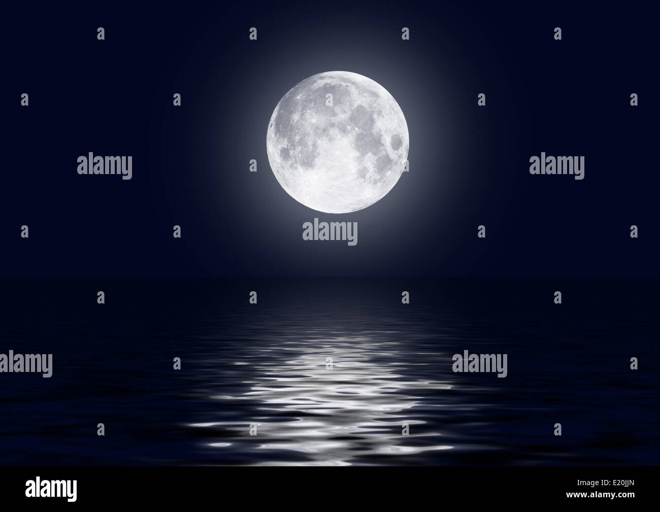 Full moon image with water Stock Photo - Alamy