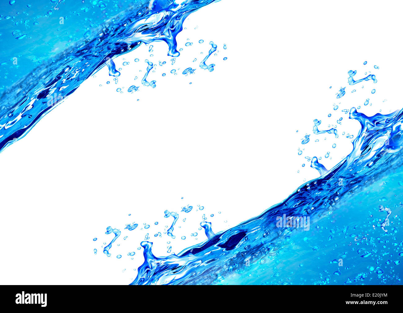 Blue water and water splash Stock Photo - Alamy