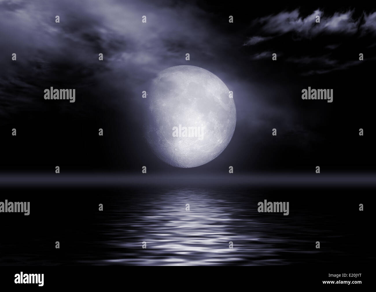 Full moon image with water Stock Photo - Alamy