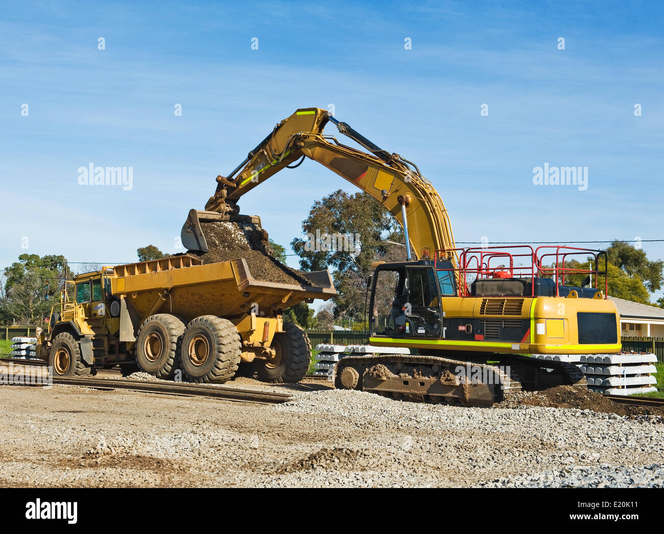 railway track preparation Stock Photo - Alamy