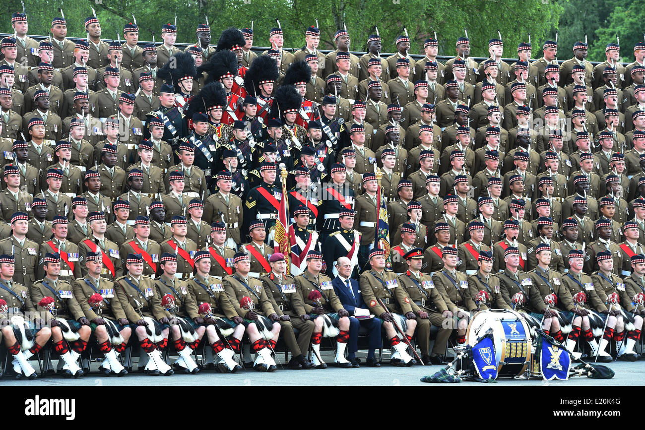Bad Fallingbostel, Germany. 12th June, 2014. Prince Philip (first row ...