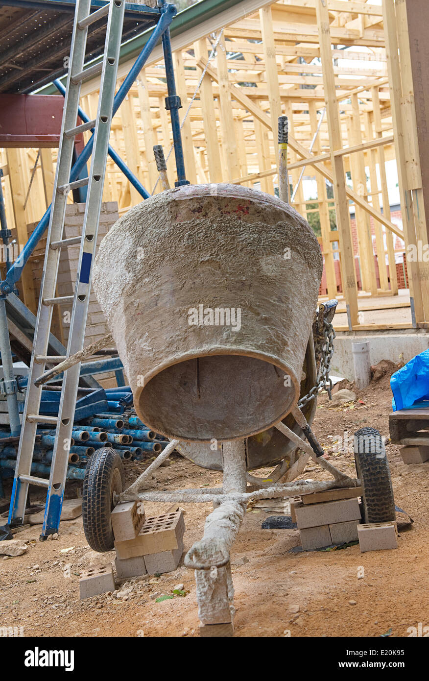 concrete mixer at construction site Stock Photo - Alamy