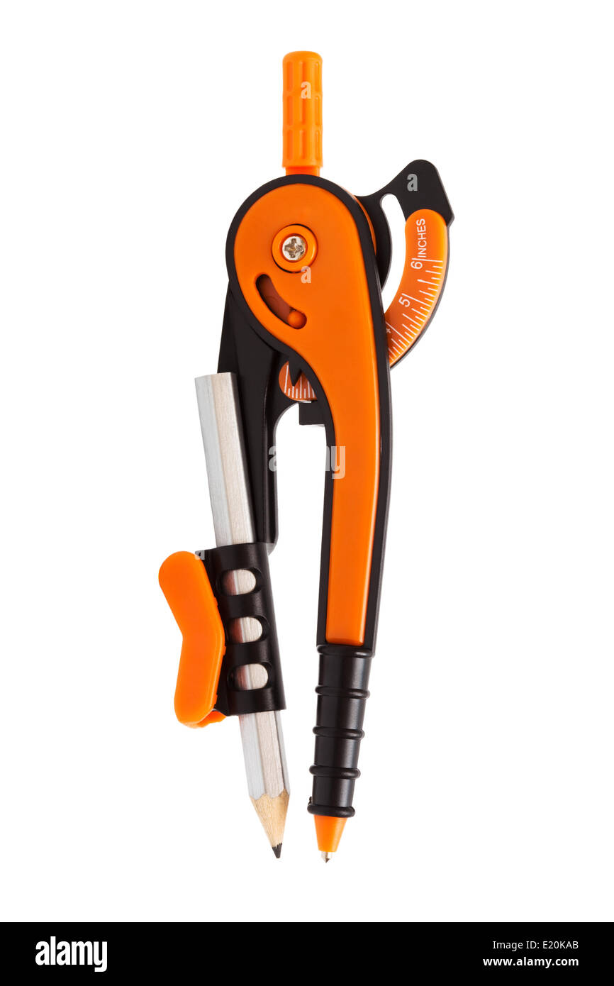 Modern orange compasses Stock Photo - Alamy