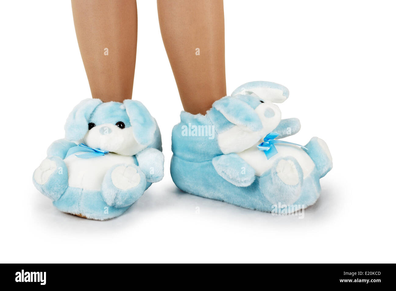 Blue house slippers Stock Photo - Alamy