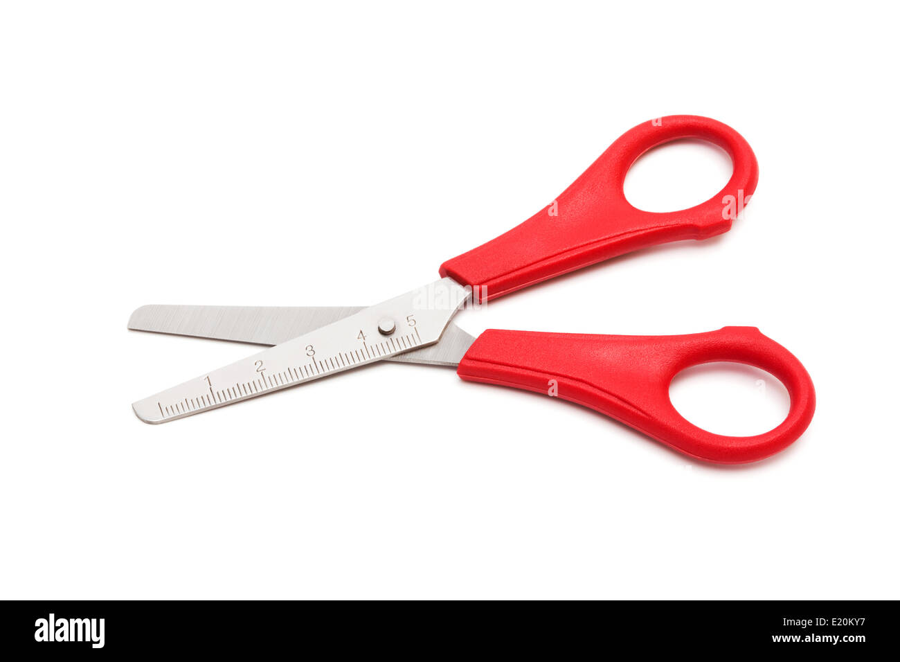 scissors with a ruler Stock Photo - Alamy