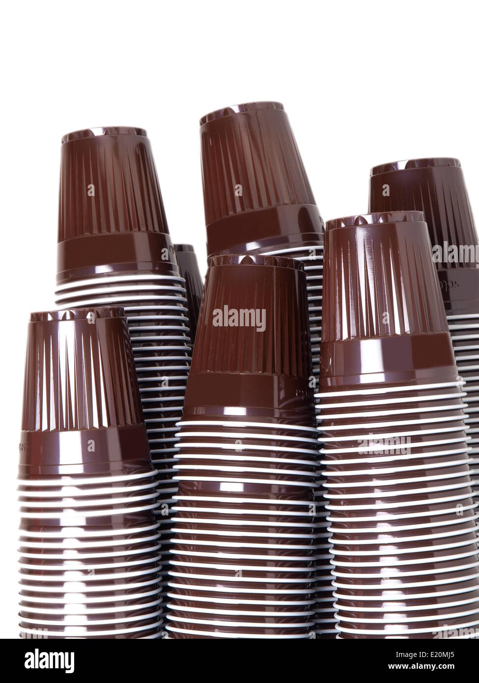 Brown plastic cups Stock Photo - Alamy