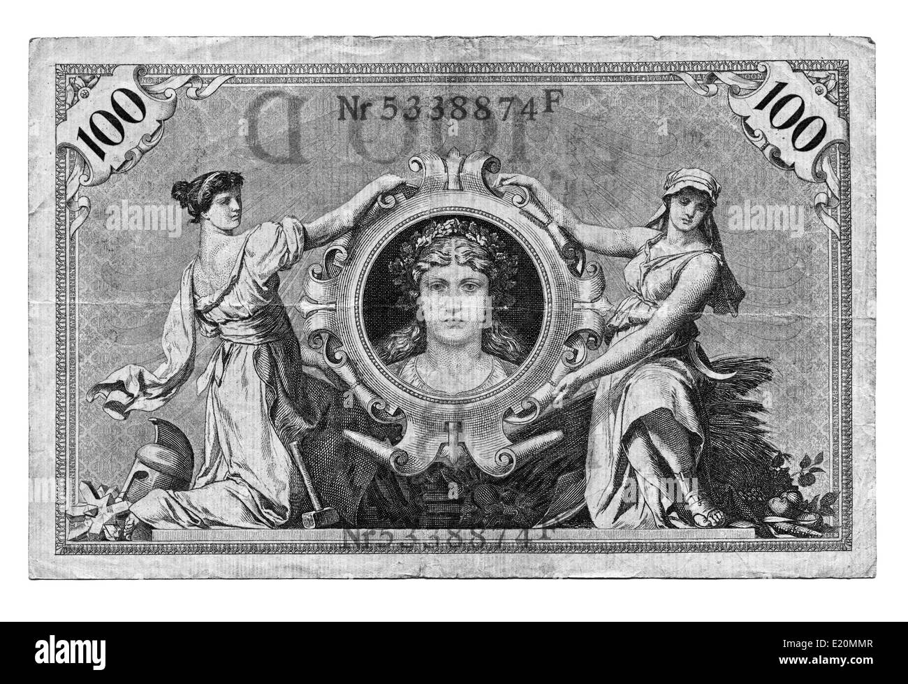 100 mark note Black and White Stock Photos & Images - Alamy