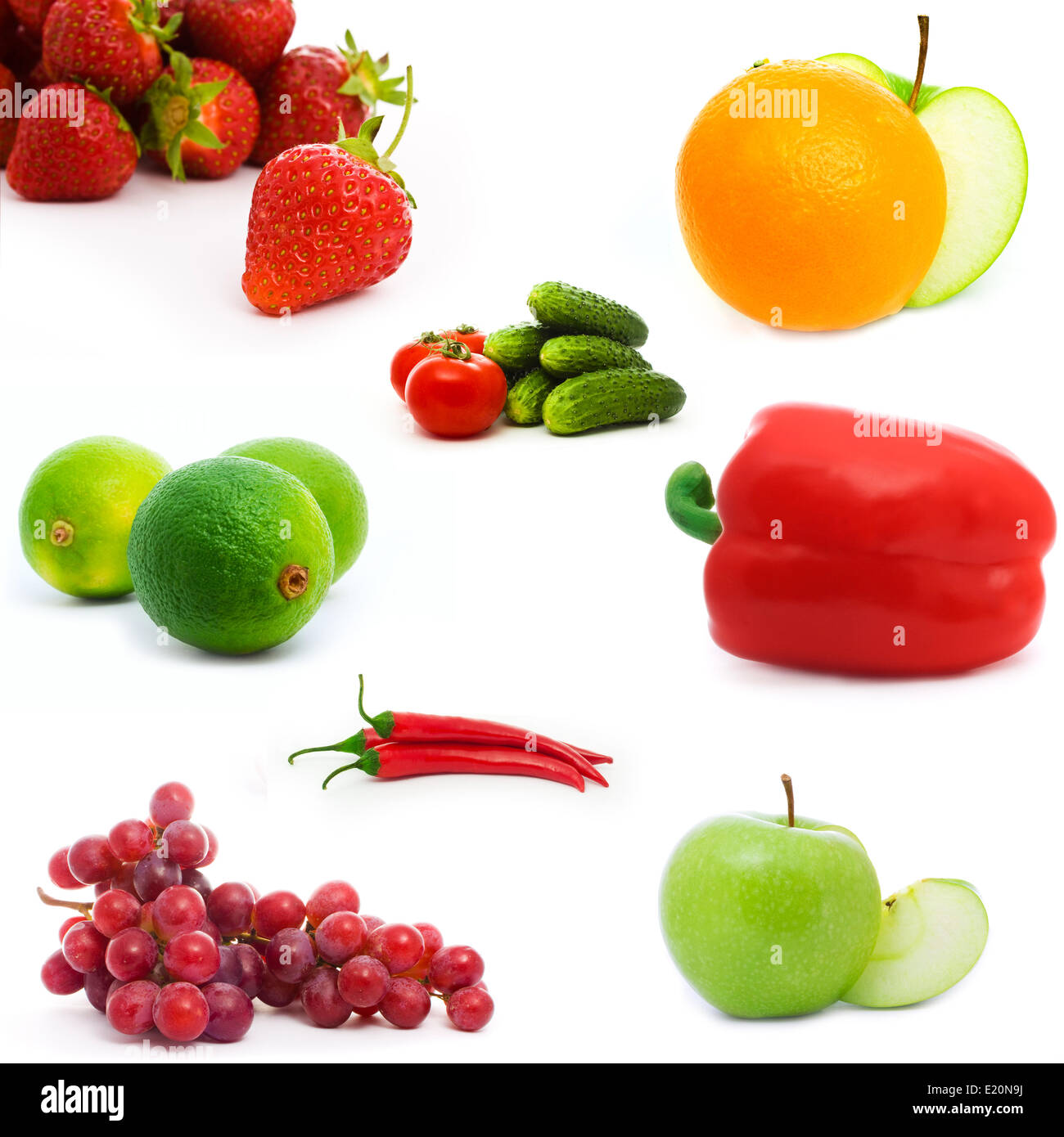 set of fruits and vegetables Stock Photo - Alamy