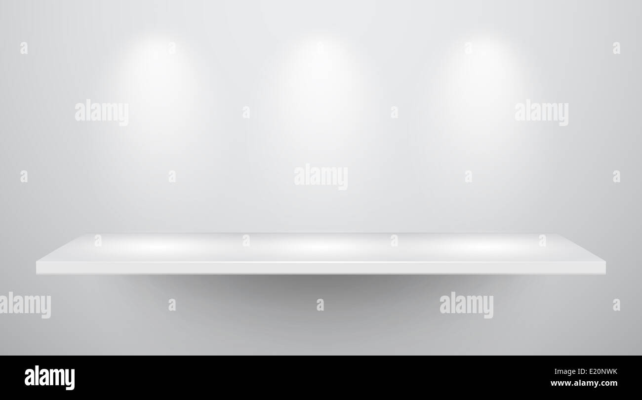 3d isolated Empty shelf for exhibit Stock Photo - Alamy