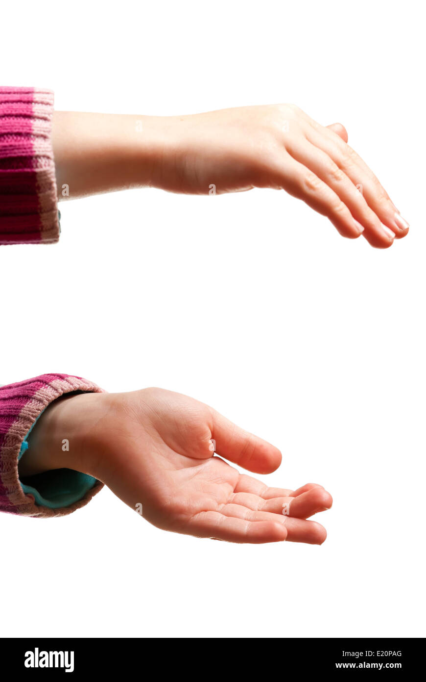 Open cupped hands Cut Out Stock Images & Pictures - Alamy