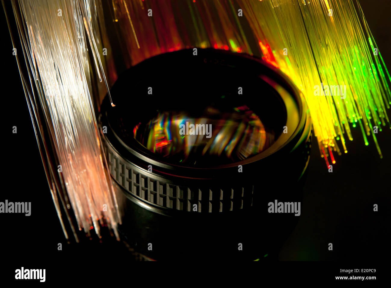Lens with fiber optics Stock Photo - Alamy