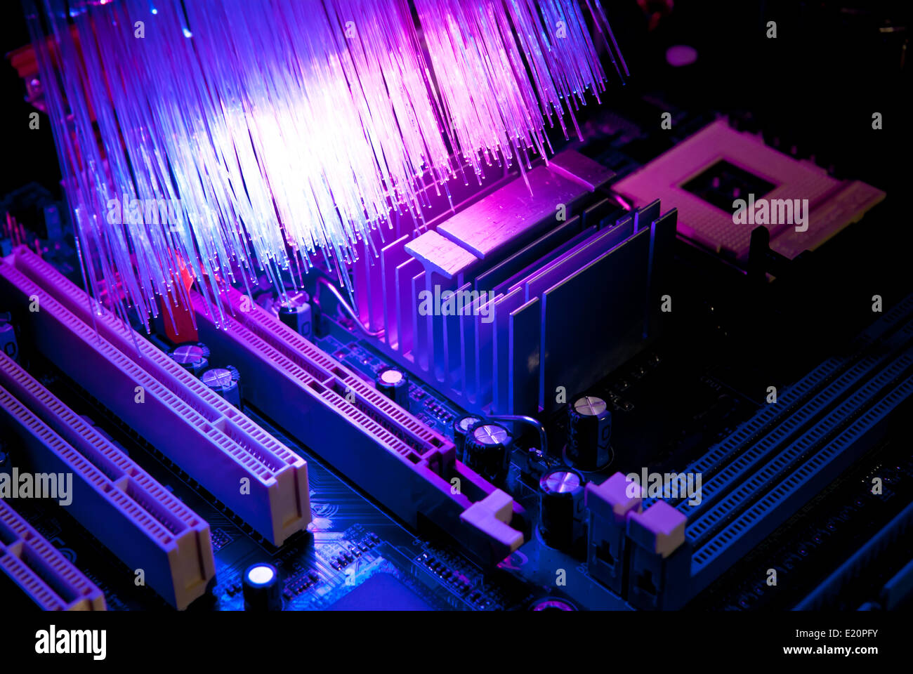 Fiber optic technology motherboard hi-res stock photography and images ...