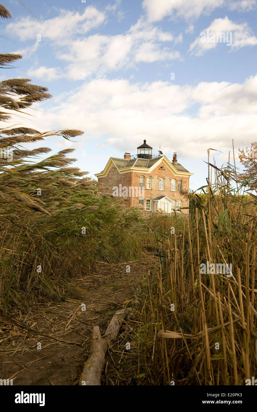 Historic Saugerties Lighthouse in Esopus Estuary at the mouth of the ...