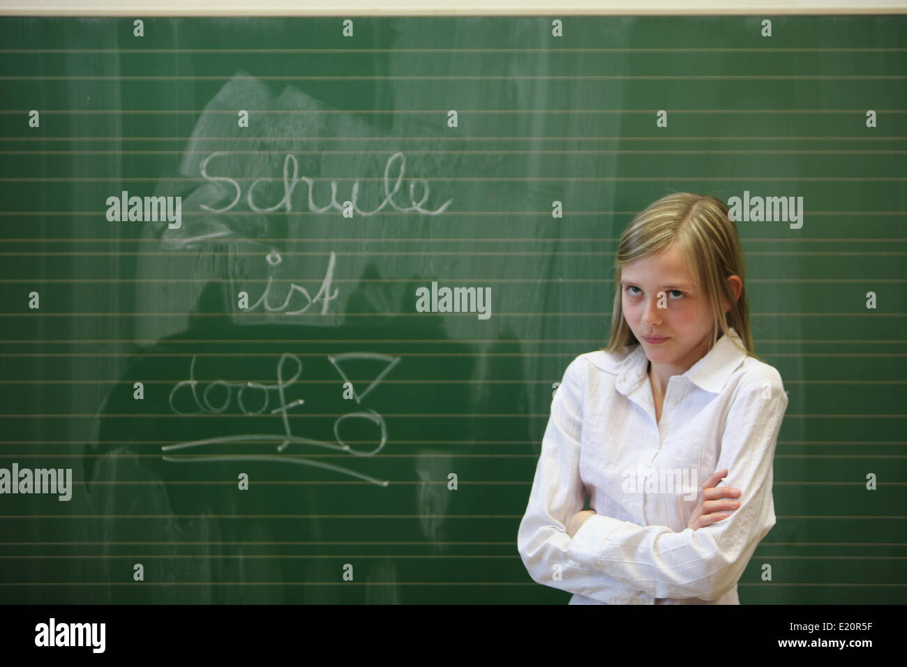 Stressed student in the classroom Stock Photo - Alamy