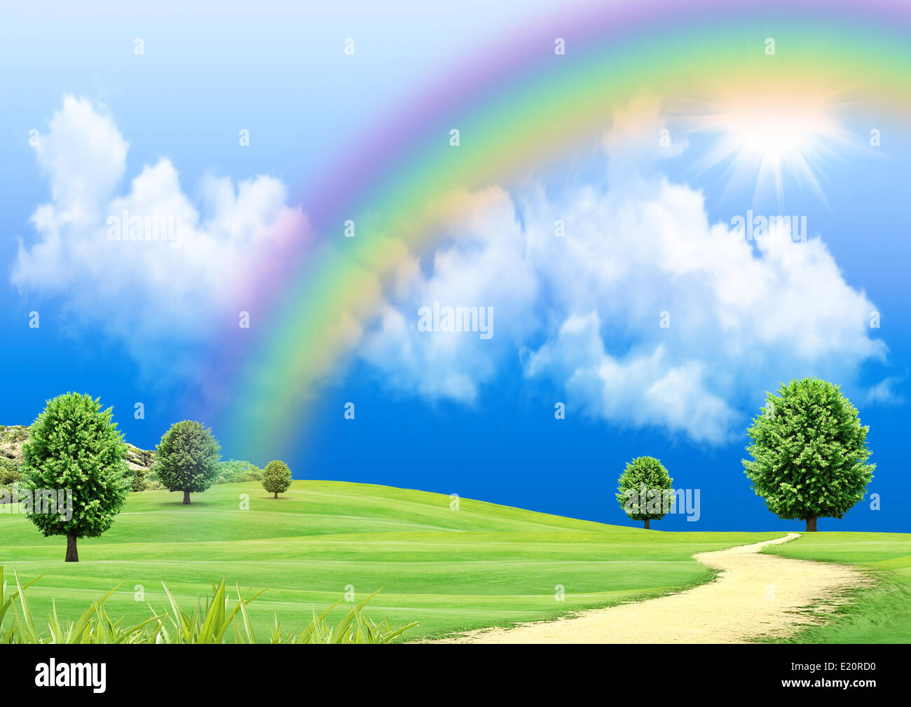 Rainbow over garden hi-res stock photography and images - Alamy