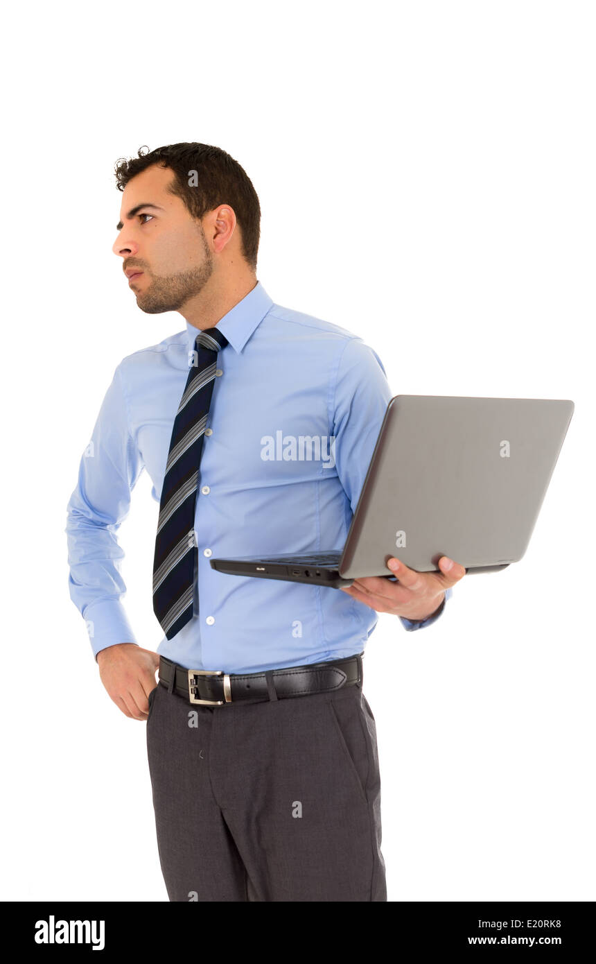 angry man witha laptop Stock Photo - Alamy