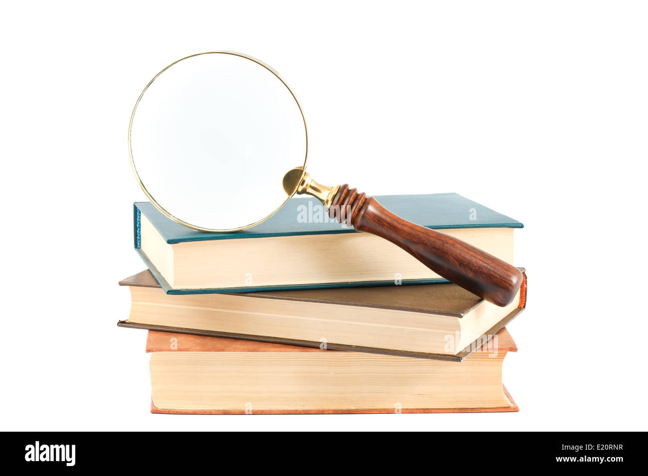 Book magnifying glass Cut Out Stock Images & Pictures - Alamy