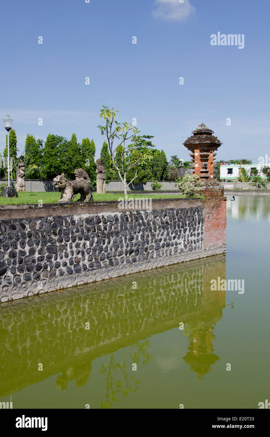 Indonesia, Island of Lombok, Mataram. Mayura Water Palace, open-sided ...