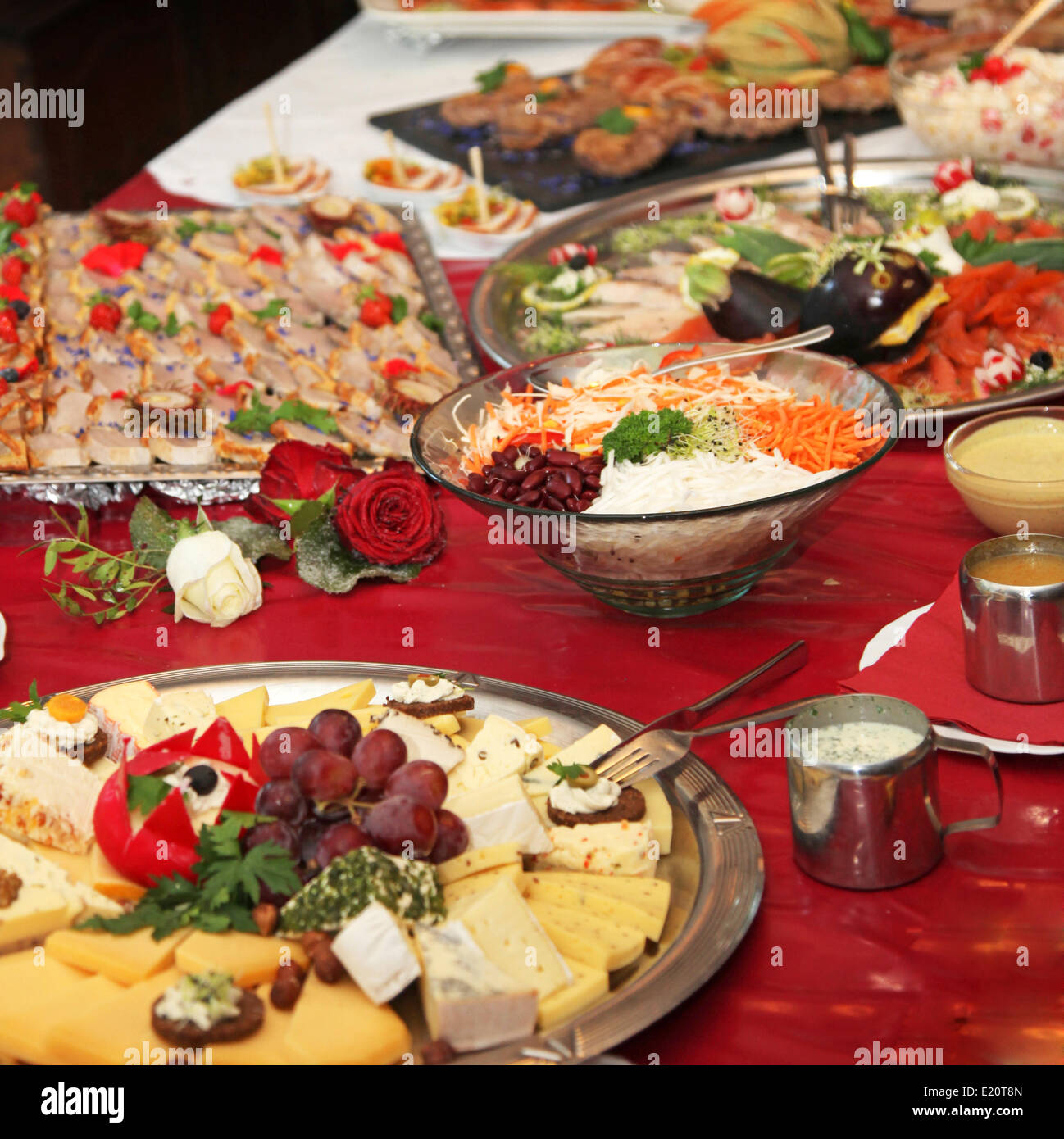 big buffet with many dishes-square Stock Photo - Alamy