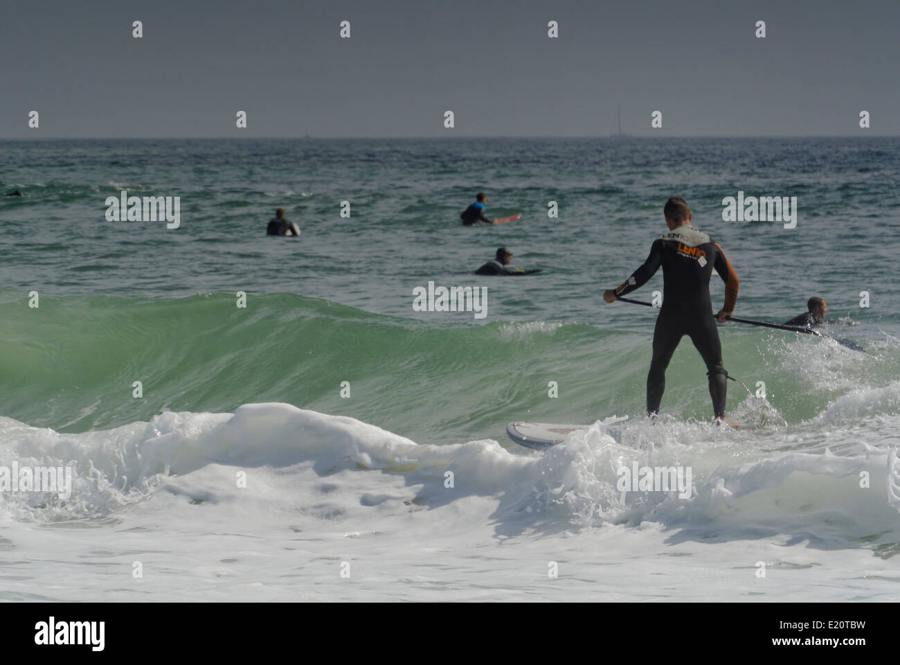 Surfing scenes in a good conditions at Porth Neigwl,, North Cardigan ...