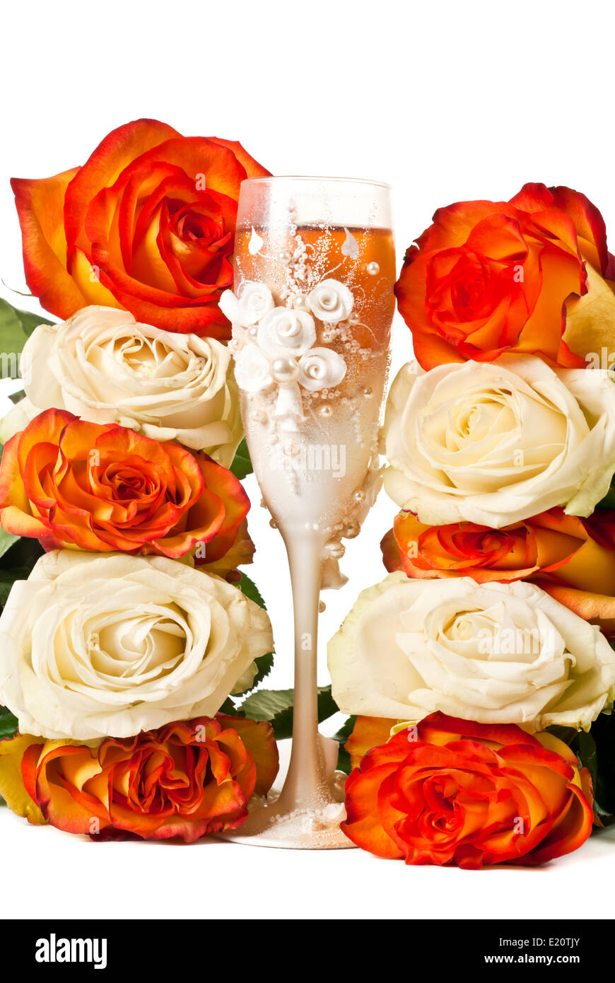 Champagne and roses Stock Photo - Alamy