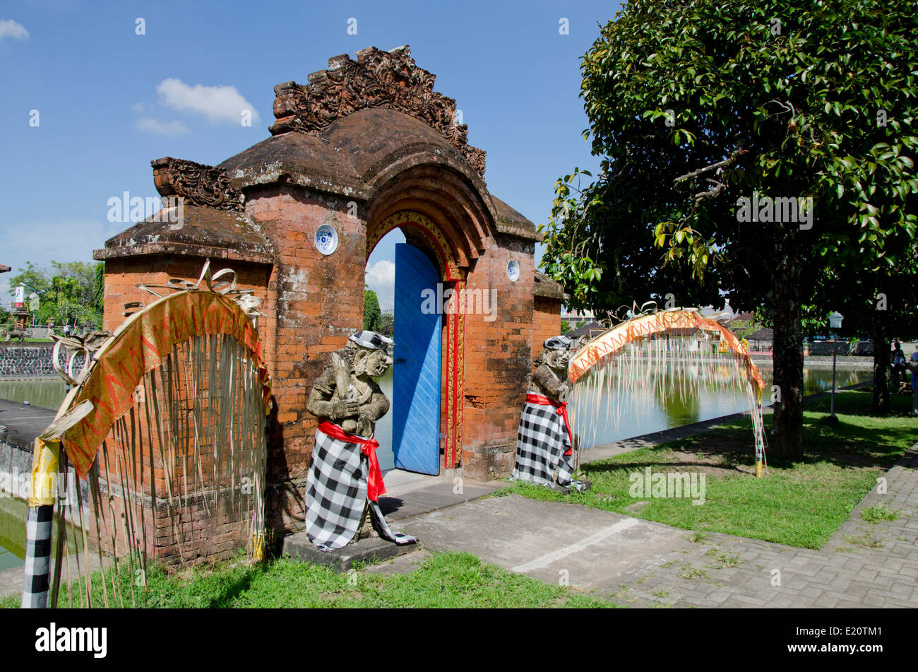Indonesia, Island of Lombok, Mataram. Mayura Water Palace, open-sided ...