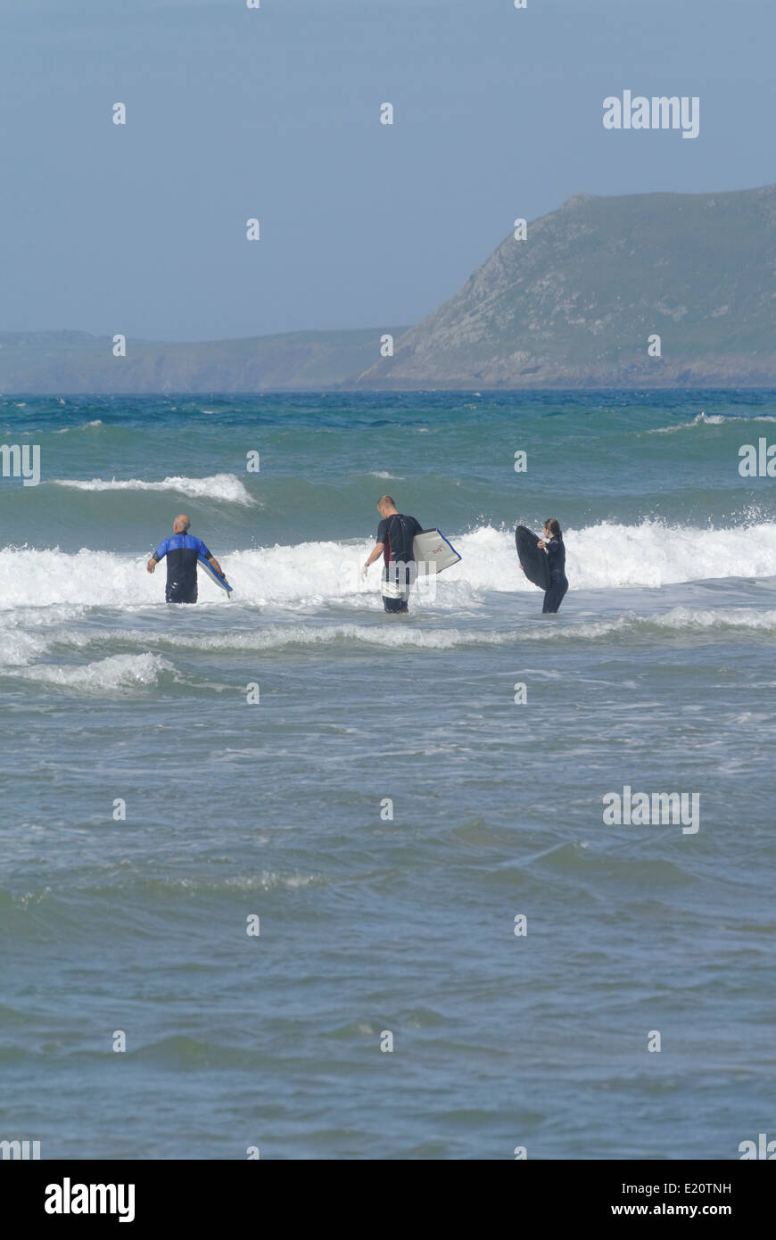 Ideal surfing conditions at Porth Neigwl, North Wales Stock Photo - Alamy