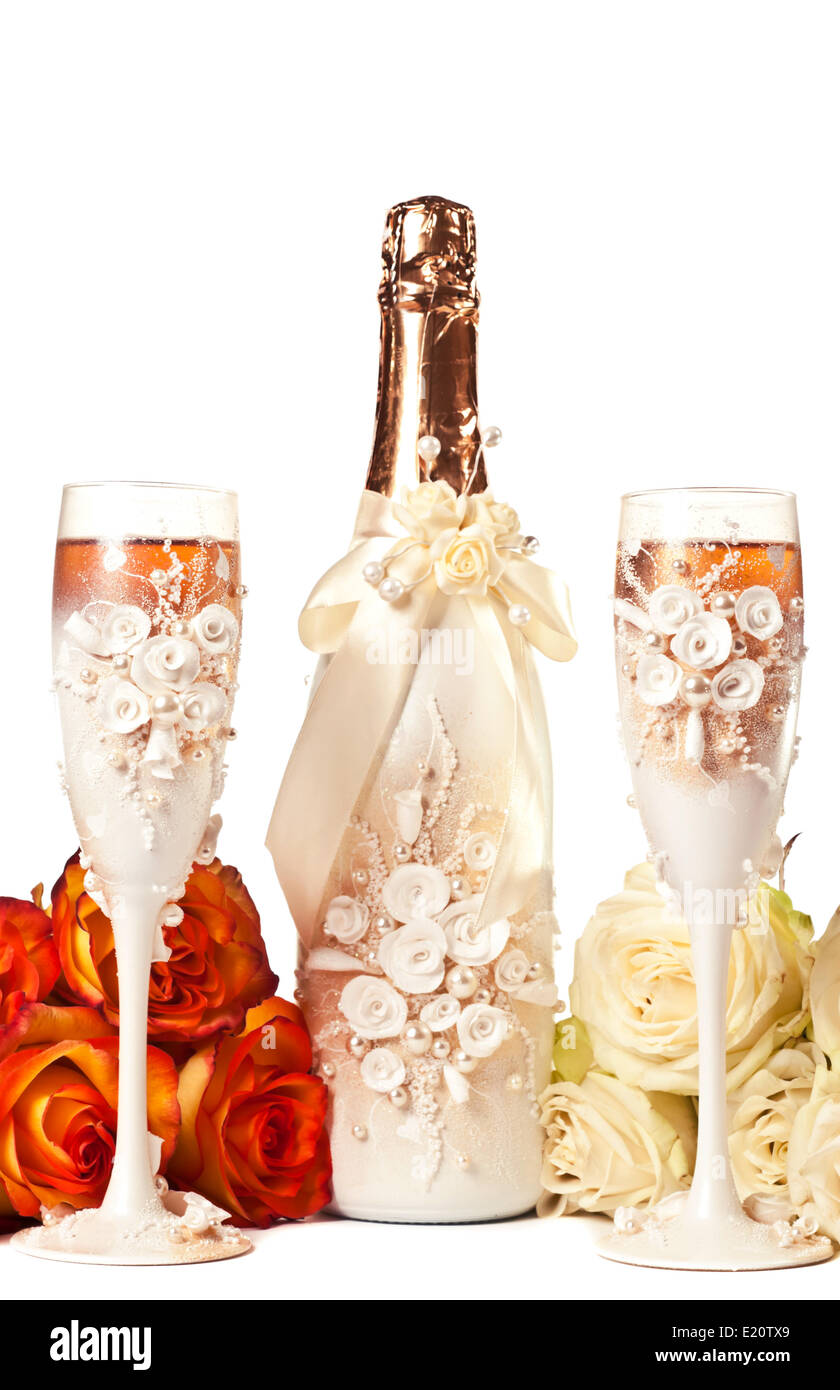 Champagne and roses Stock Photo - Alamy