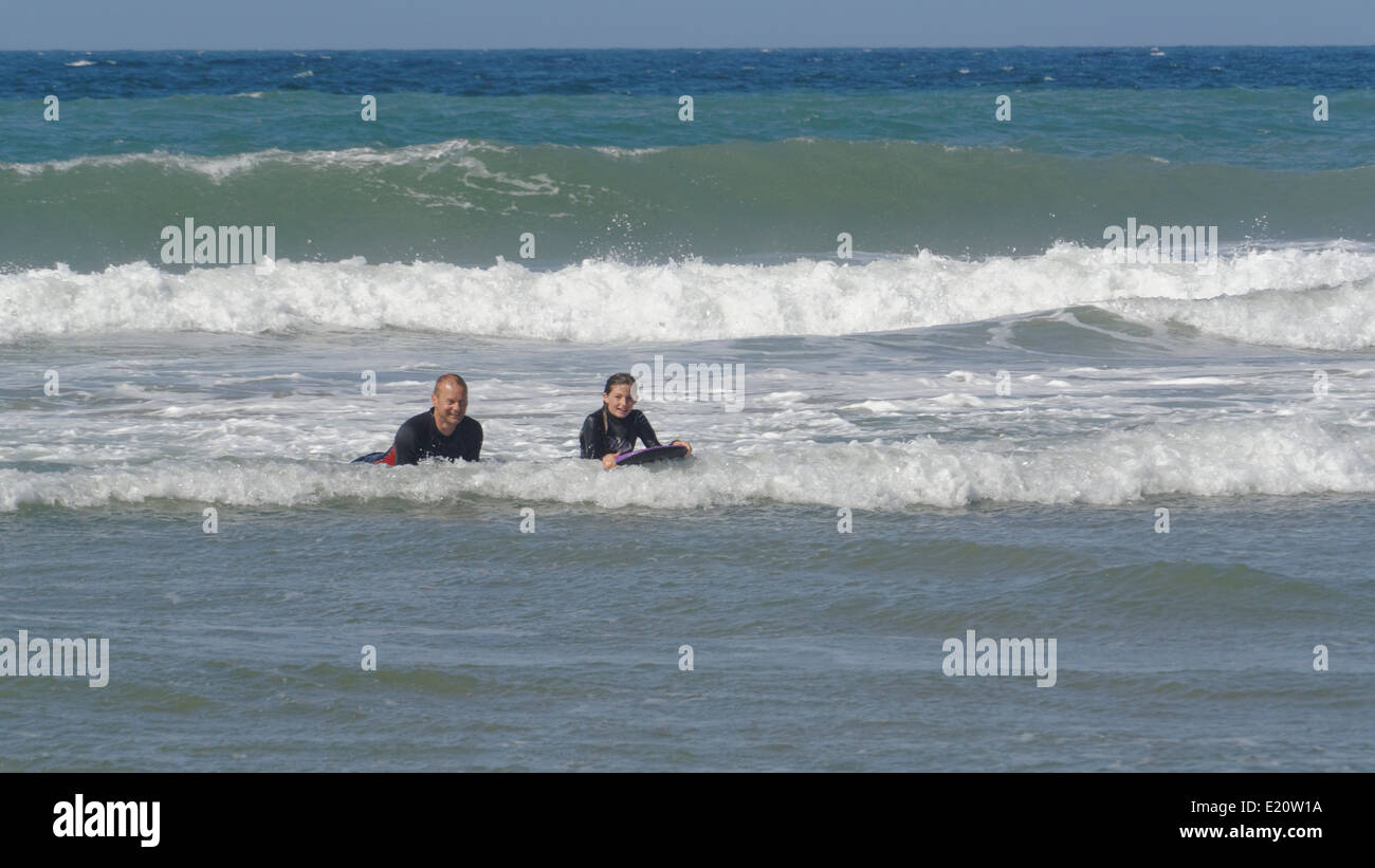 Ideal surfing conditions at Porth Neigwl, North Wales Stock Photo - Alamy