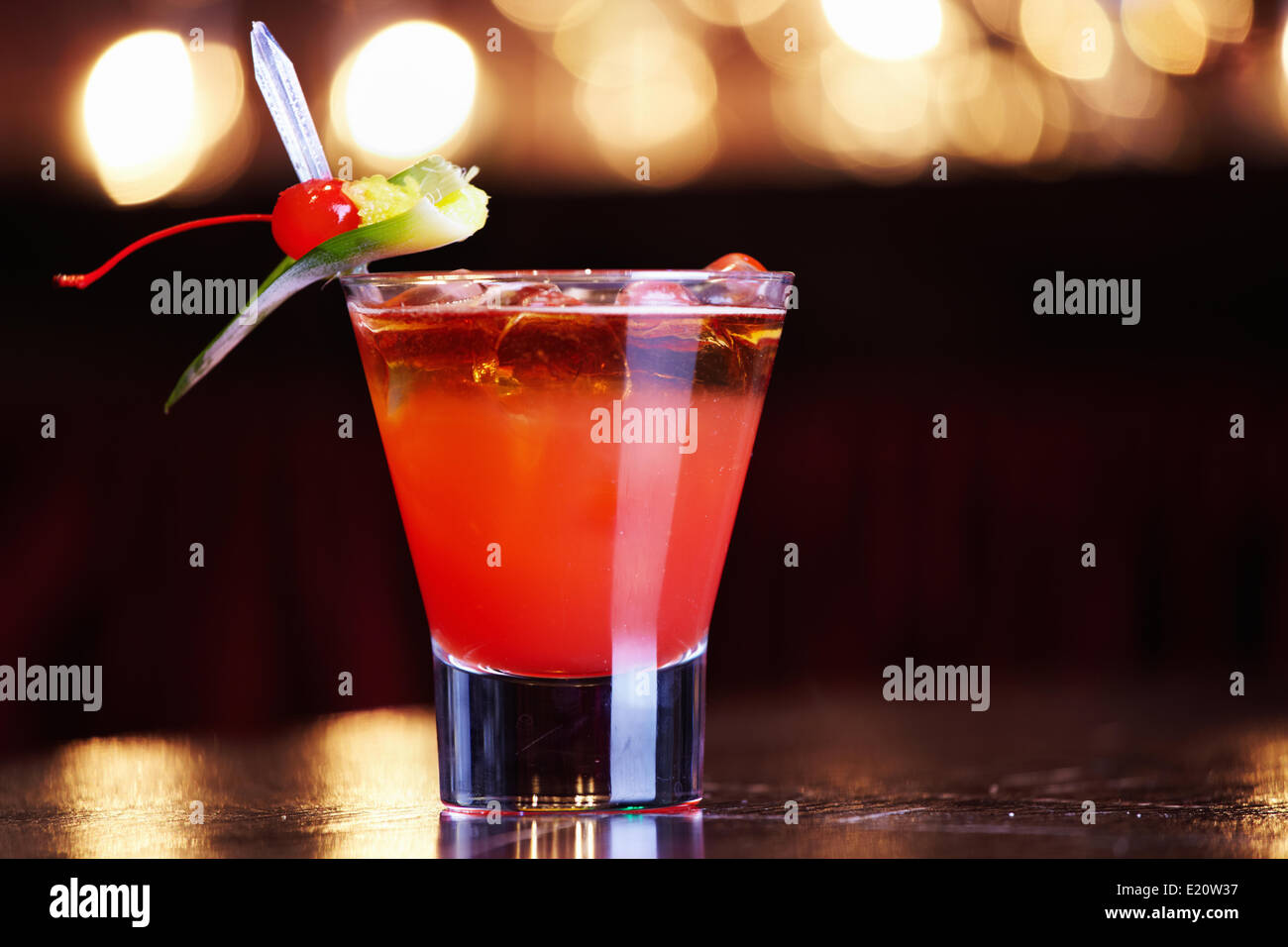 Cocktail with straws Stock Photo - Alamy