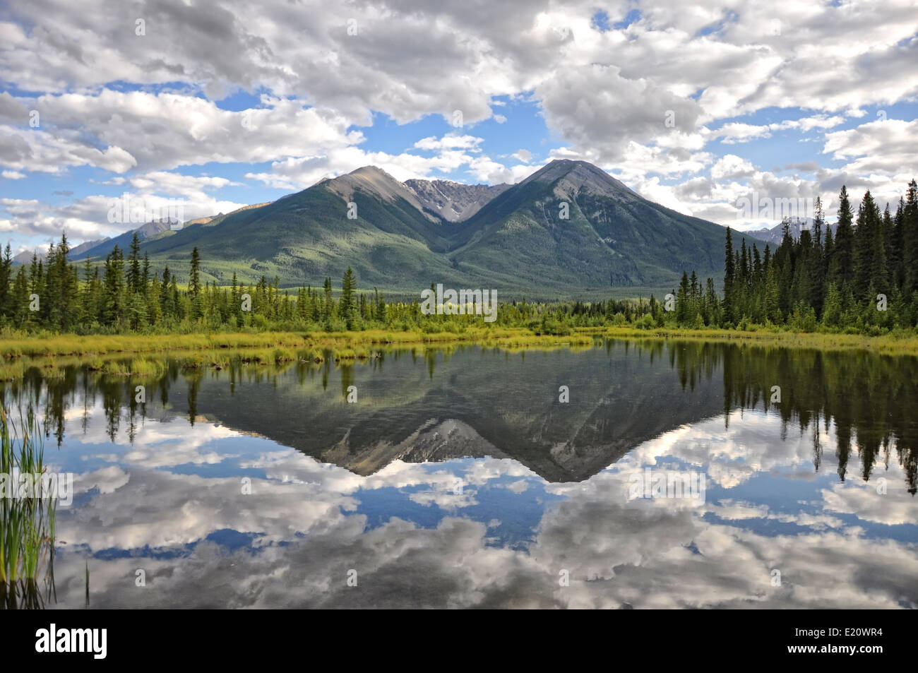 Vermillion Lake reflection - Banff, Alberta Stock Photo - Alamy