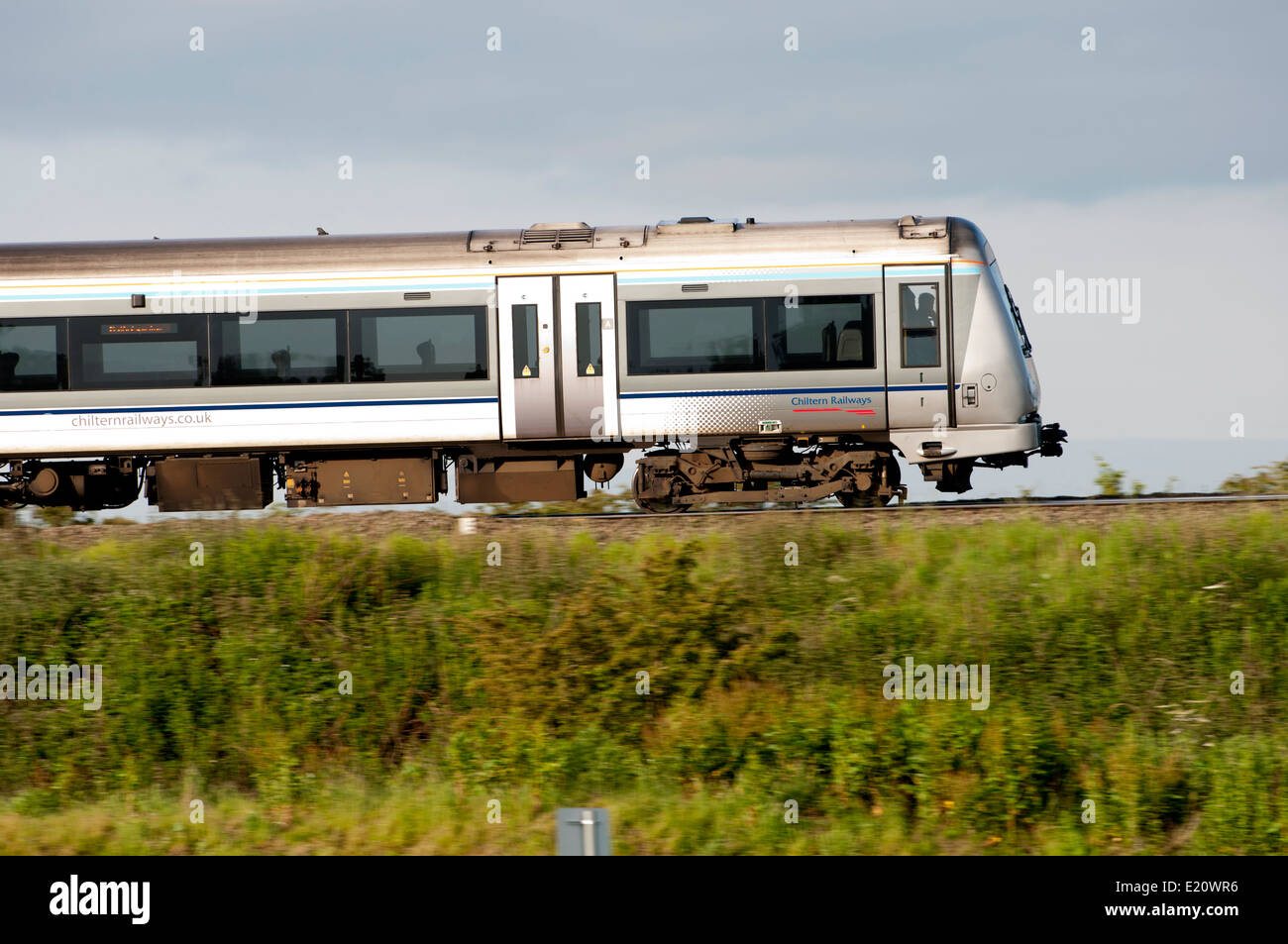 Chiltern Railways train at speed, Warwickshire, UK Stock Photo - Alamy