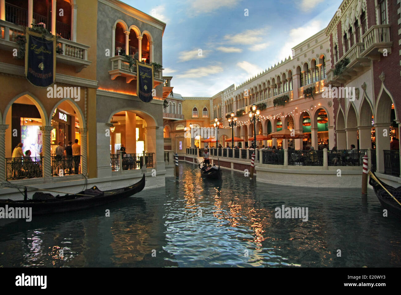 the Venetian Hotel in Las Vegas complete with canals and gondolas Stock ...