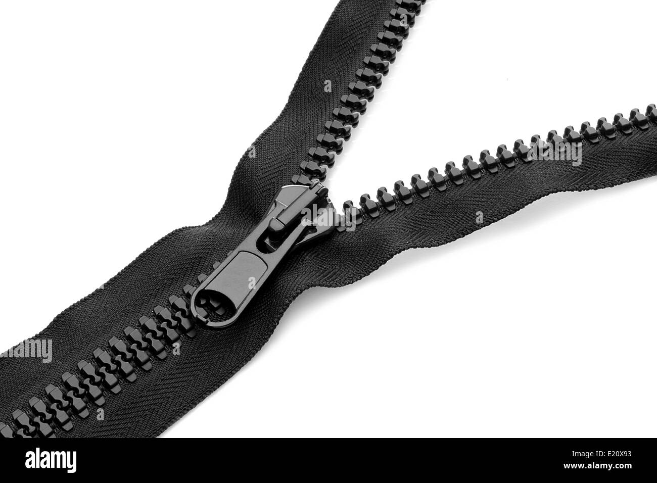 Black zipper on white background Stock Photo - Alamy