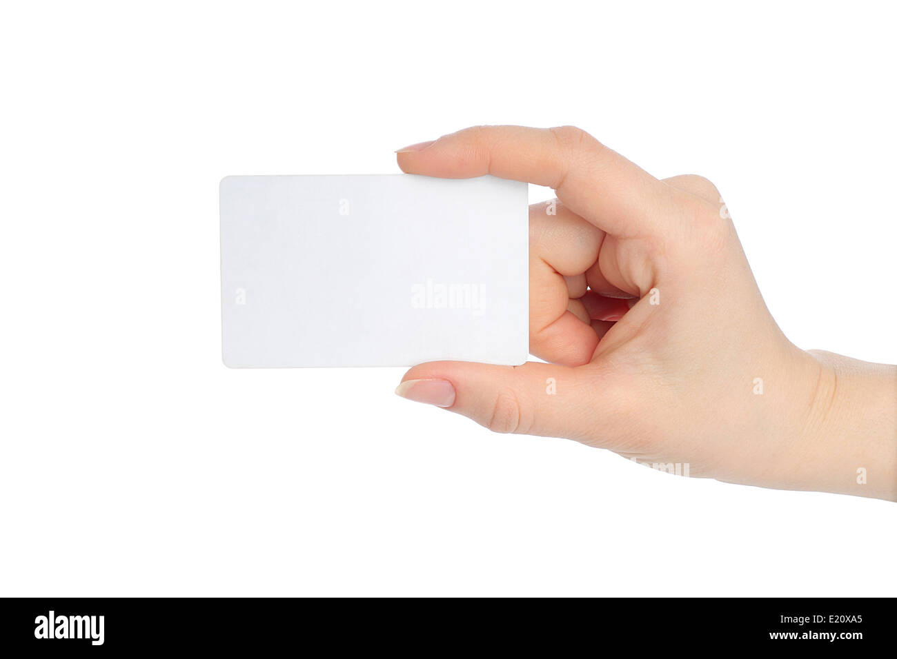 Hand holds charge card on white background Stock Photo - Alamy