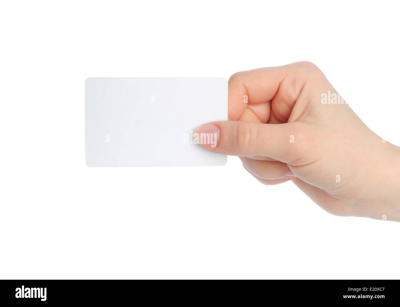 Hand holds charge card on white background Stock Photo - Alamy