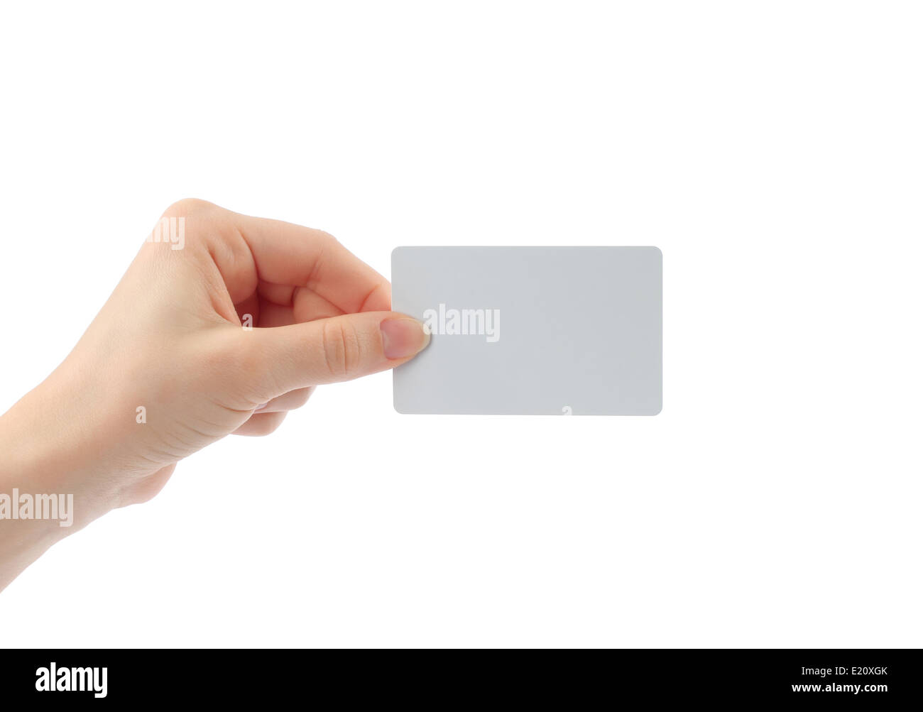Hand holds charge card on white background Stock Photo - Alamy