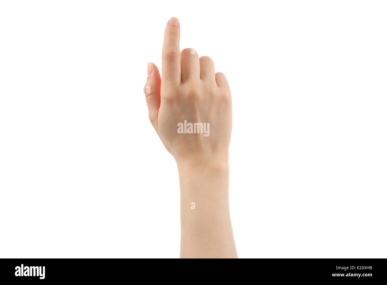 Woman hand on white background Stock Photo - Alamy
