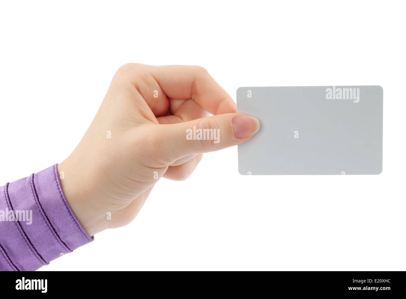 Hand holds charge card on white background Stock Photo - Alamy